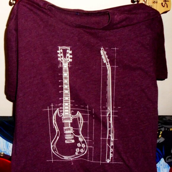Banana Republic | Tops | Sg Guitar Blueprint M Woman Tee Hard Rock ...